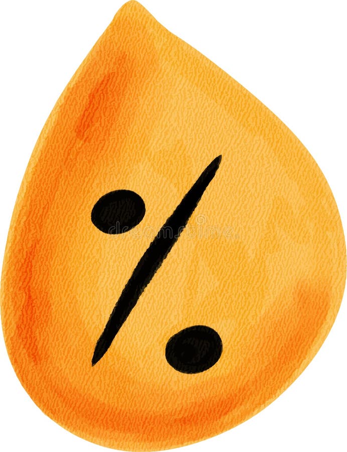Yellow Water Drop Percentage Icon Stock Vector - Illustration of ...
