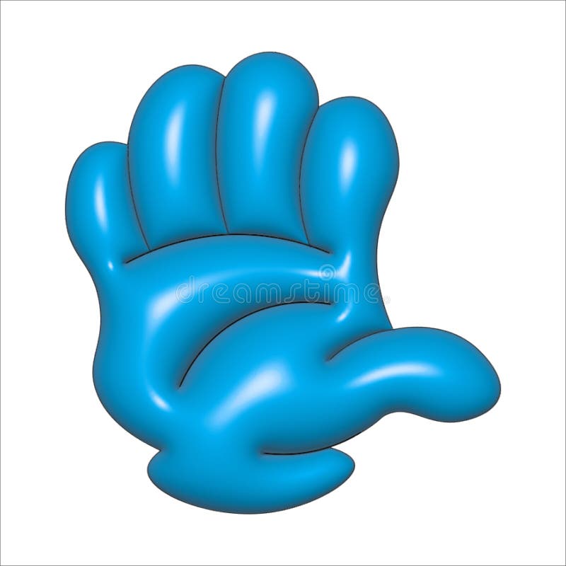 A Stylized Blue Hand Symbol Resembling an Inflated Balloon Stock Vector ...