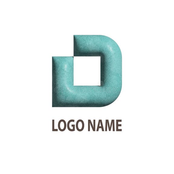 A Turquoise, Three-dimensional Geometric Shape Forms an Incomplete ...