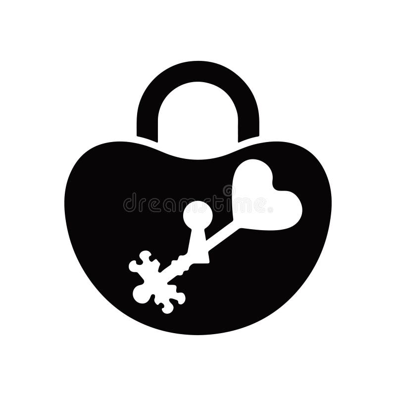 Stylized Lock Icon Silhouette Design Stock Vector - Illustration of ...