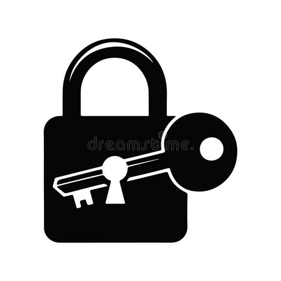 Old-Style Lock Silhouette Illustration Stock Illustration ...