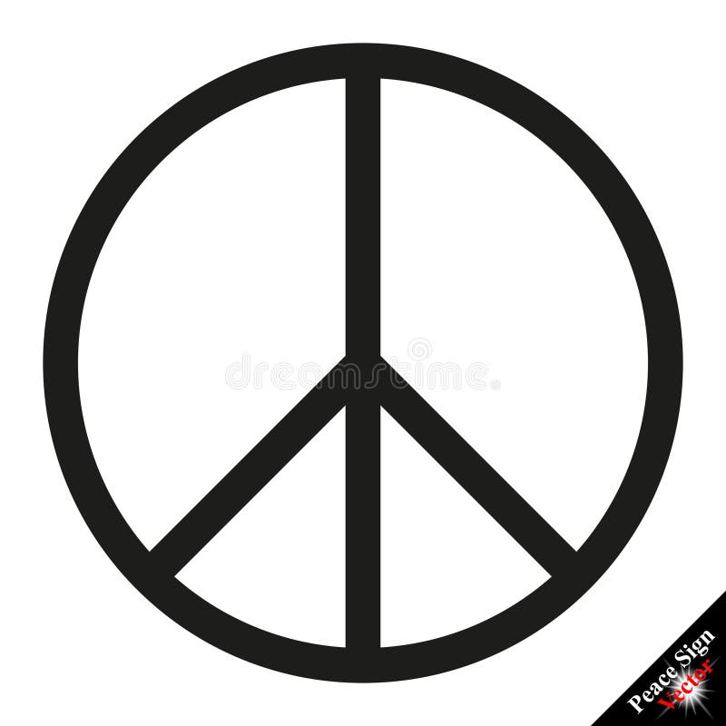 Black Peace Symbol, Consisting of a Circle Divided by a Vertical Line ...