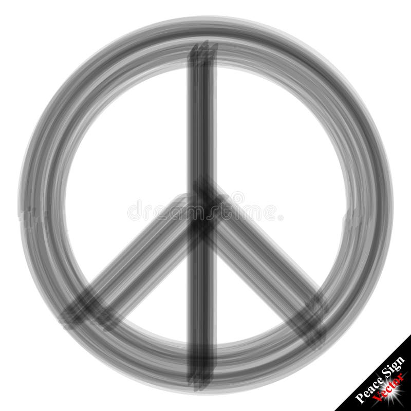 A Stylized Peace Symbol is Depicted with Overlapping Gray Brush Strokes ...