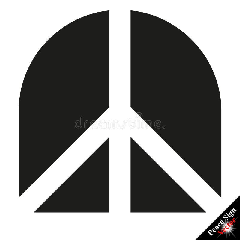 Black Peace Symbol Integrated into an Arch-shaped Design, Set Against a ...