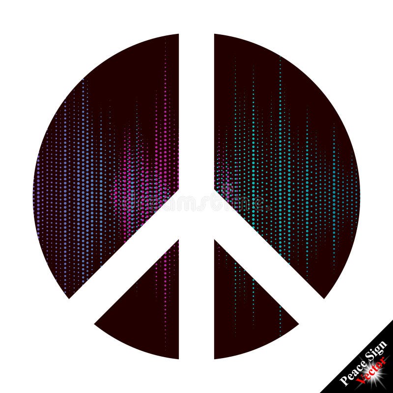 Peace Symbol with a Stylized Design, Featuring Vertical Lines of ...