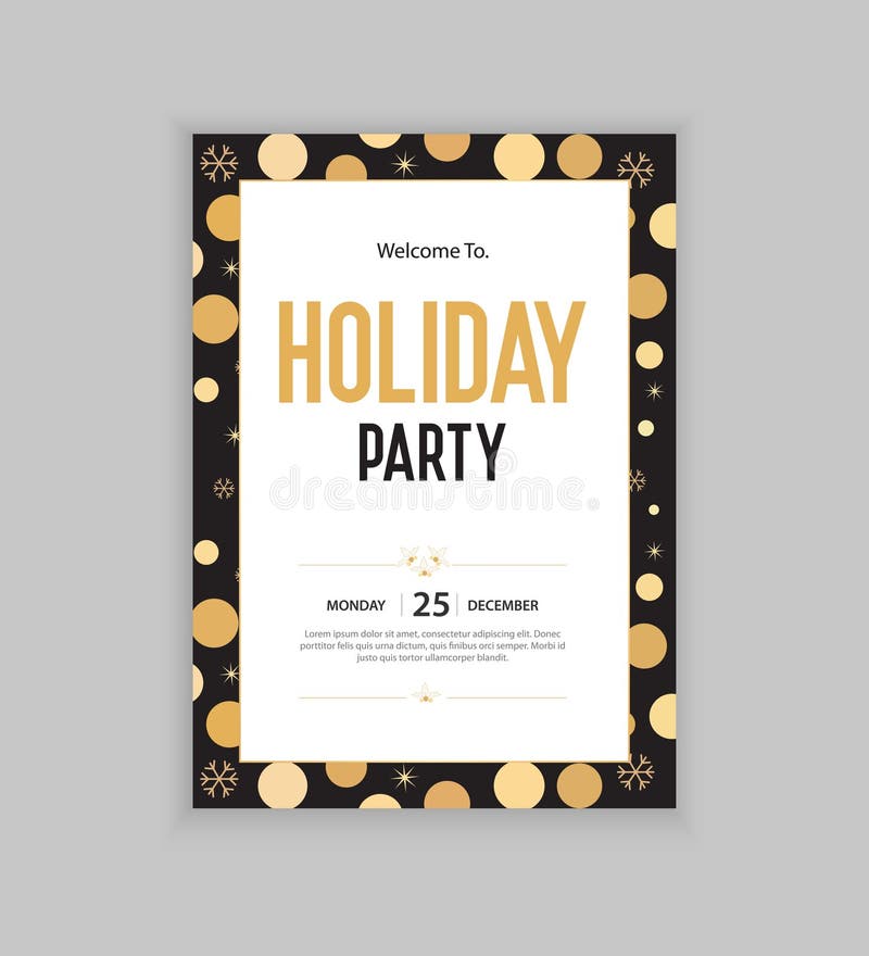 Holiday Party and Happy New Year Party Invitation Flyer and Greeting ...