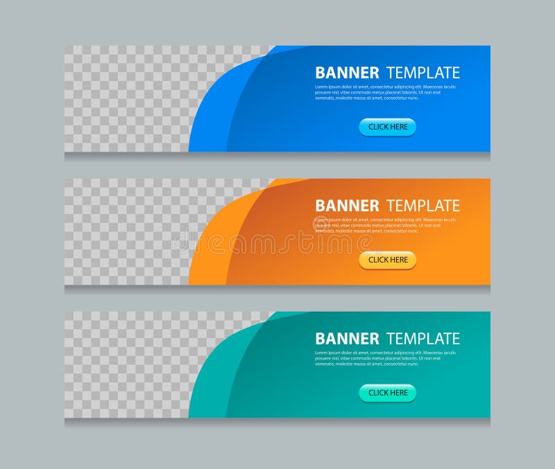 Set Abstract Horizontal Web Banner Design Background Template. Stock ...