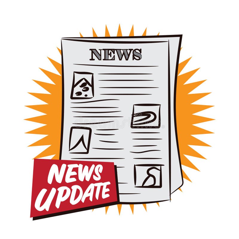 Newspaper Illustration in Retro Vintage Hand Drawn Style Design Stock ...