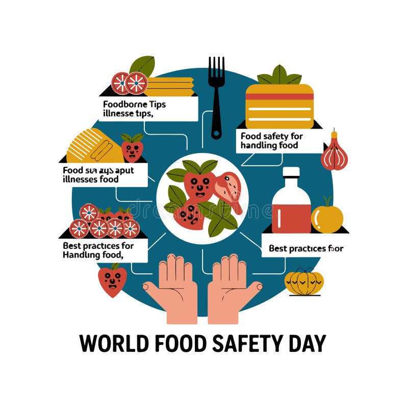 World Food Safety Day Tips for Handling Food & Preventing Illness Stock ...