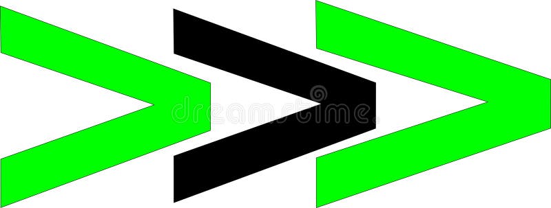 Vector Illustration of a Green Arrow Sign, Simple Direction Symbol for ...