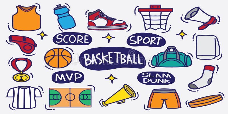 Basketball doodle stock vector. Illustration of symbol - 379708887