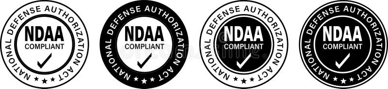NDAA Compliant Badge in Black and White with Check Mark and Star Circle ...