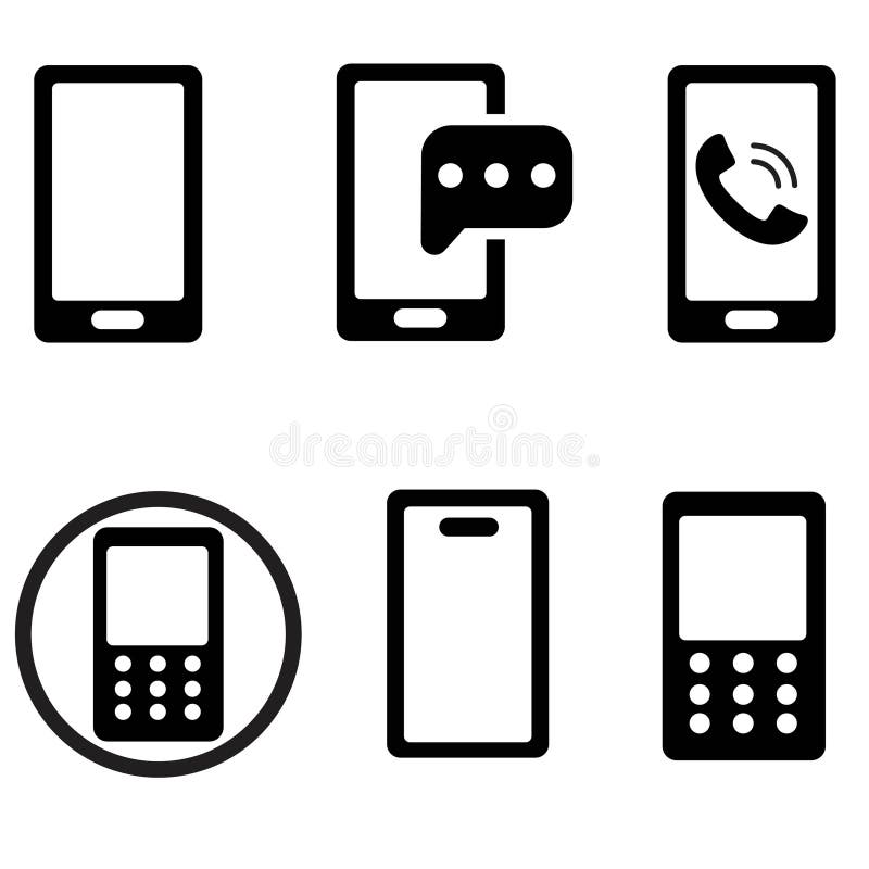 Ringing Phone Simple Icon Set. Smartphone Ringing. Phone Sign. Vector ...
