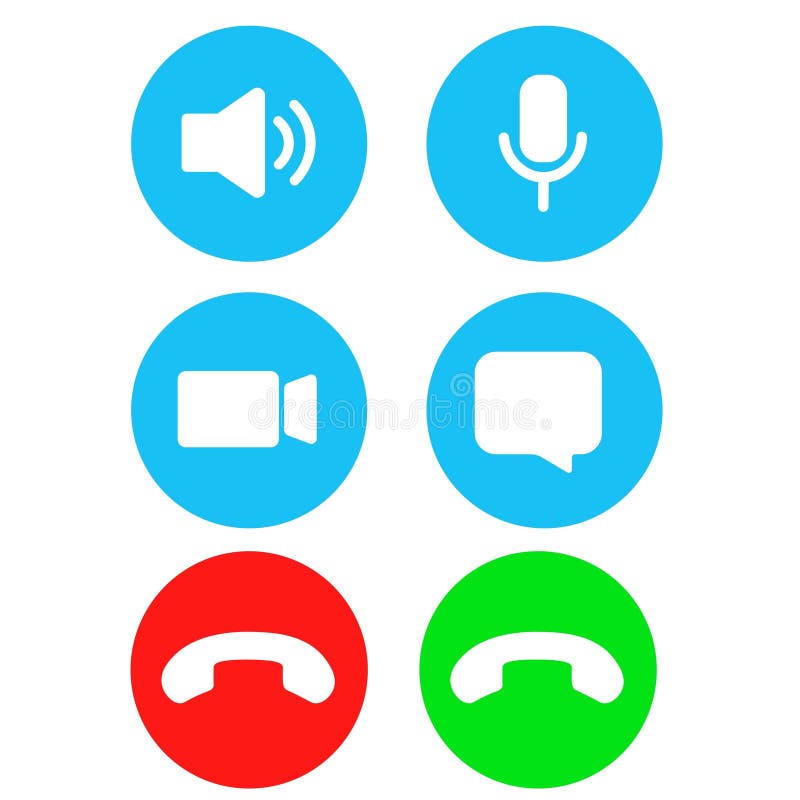 Video Call Icons Set. Video Calling Conference Design. Video Call ...