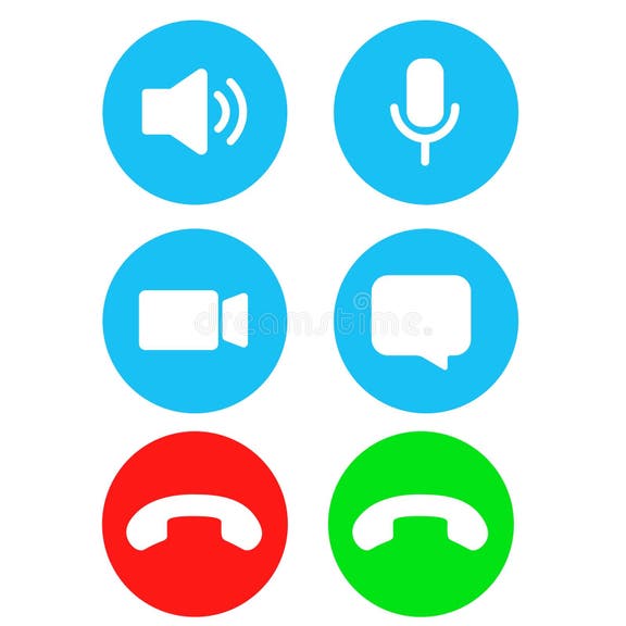 Video Call Icons Set. Video Calling Conference Design. Video Call ...