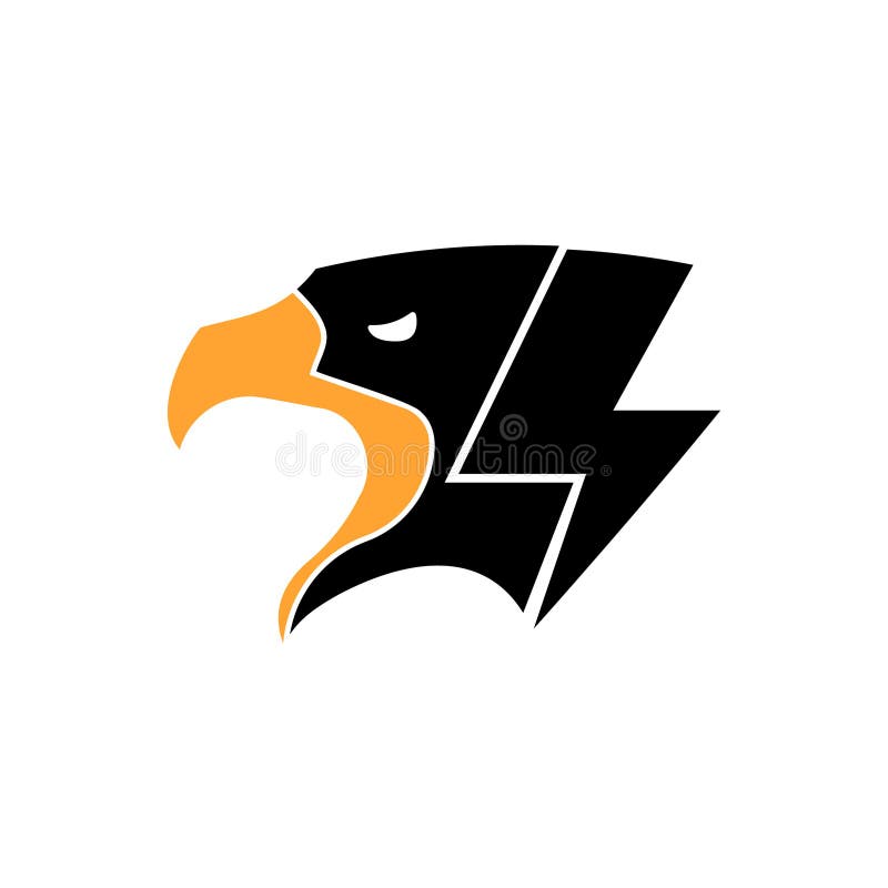 Eagle Head Lightning Bolt Logo Stock Illustration - Illustration of ...