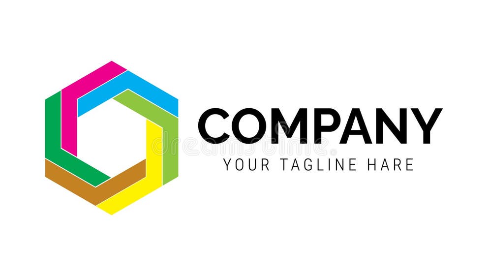 Vibrant Hexagon Company Logo: Colorful Geometric Design Representing ...