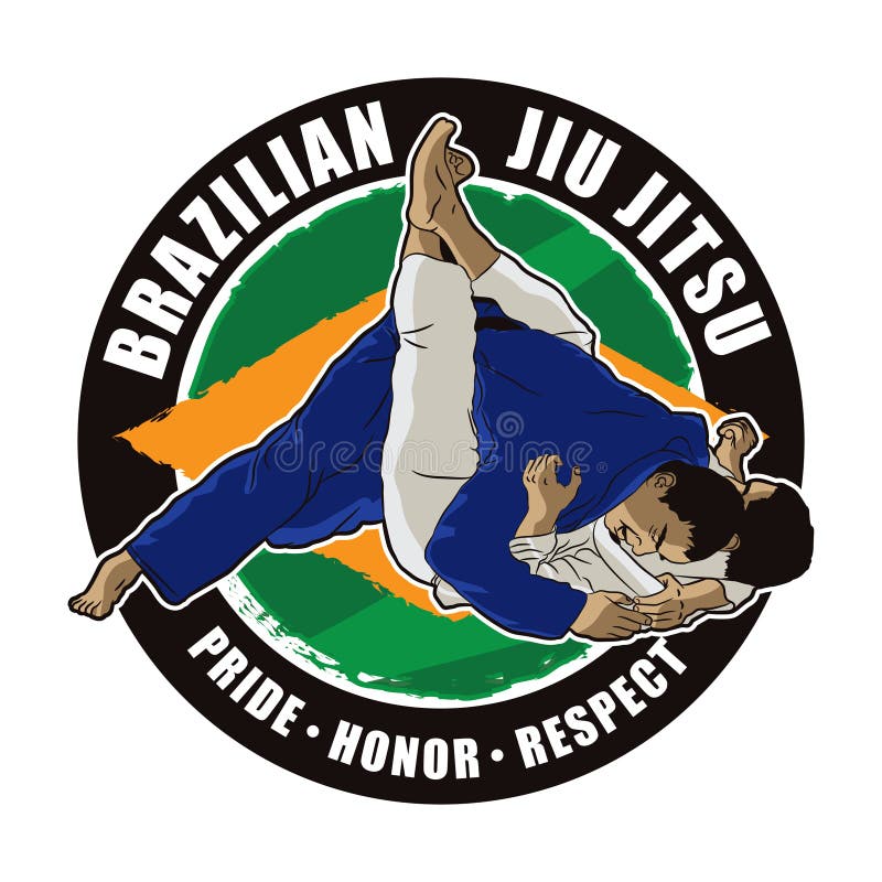 Brazilian Jiu-Jitsu Martial Art Vector Illustration Design Stock ...