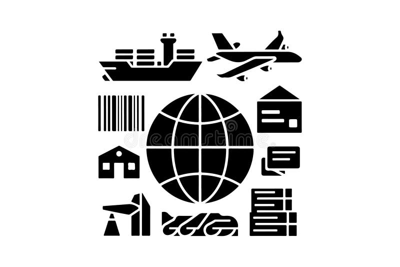 Global Logistics and Supply Chain Vector Icons Shipping, Transport ...