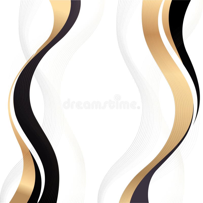 Gradient Golden & Black Luxury Lines Elegant Abstract Design Stock ...