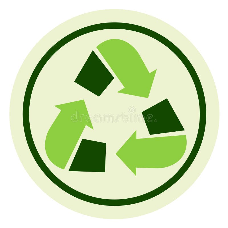 Green Recycle or Recycling Arrows Flat Icon for Apps and Websites Stock ...