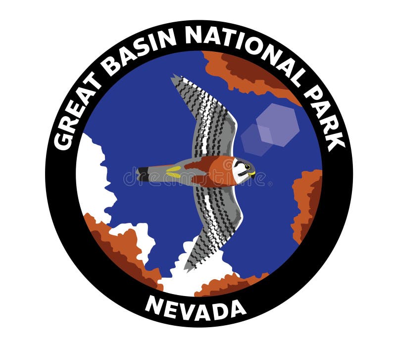Great Basin National Park Nevada American Kestrel Vector Logo Stock ...