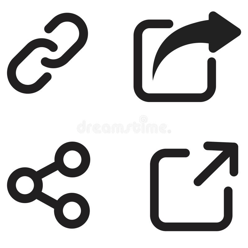 Share Icon Set. Share Arrow, Link, Connection Icon Stock Vector ...