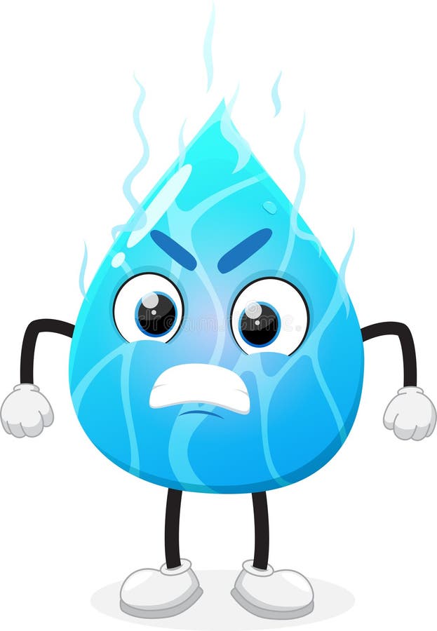 Angry Blue Water Drop Cartoon Mascot Character Stock Vector ...