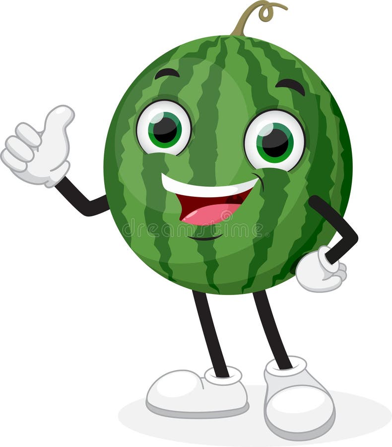 Cute Watermelon Cartoon Mascot Characters, Isolated on White ...