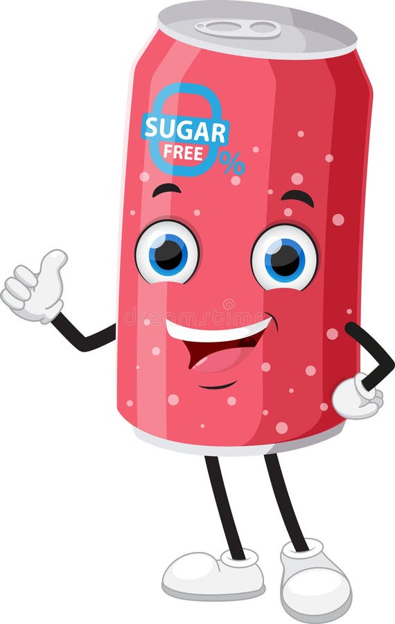 Soda Can Cartoon Characters Thumbs Up Stock Vector - Illustration of ...