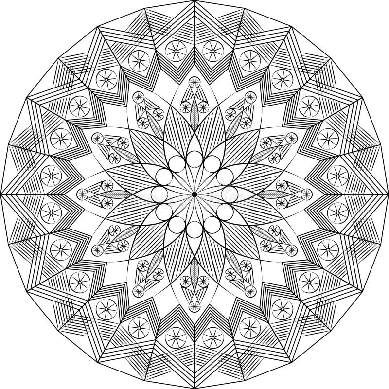 Intricate Black and White Mandala Design Featuring Symmetrical ...