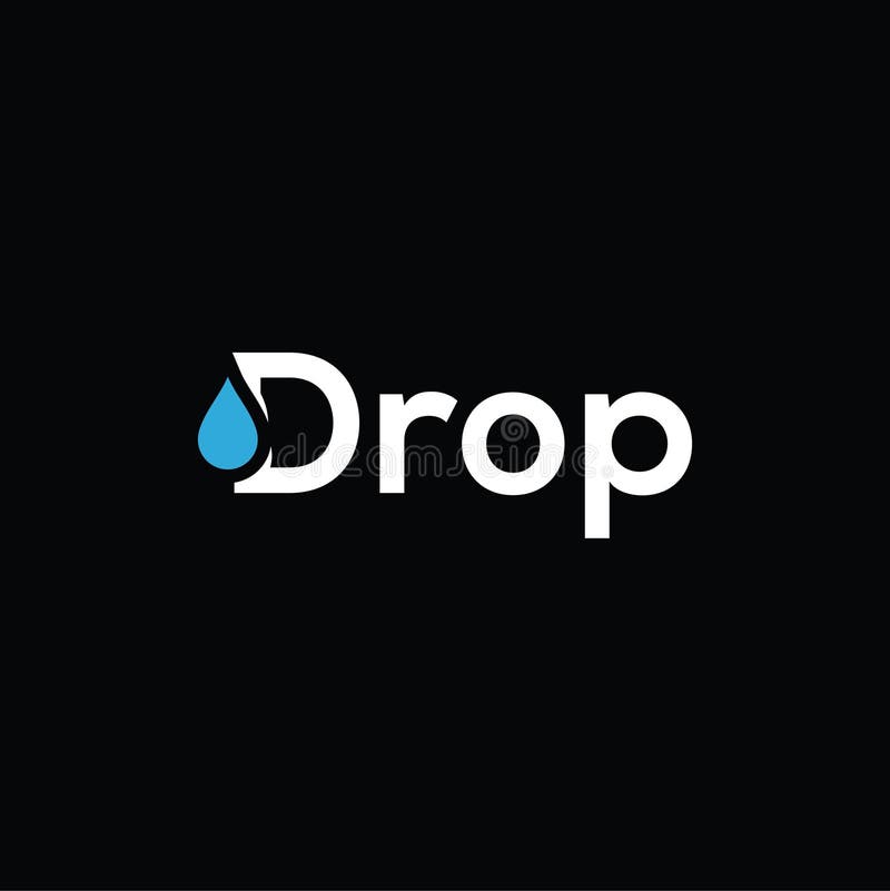 Drop Logo Design, Typography Text Drop Water Graphic Vector Icon Stock ...
