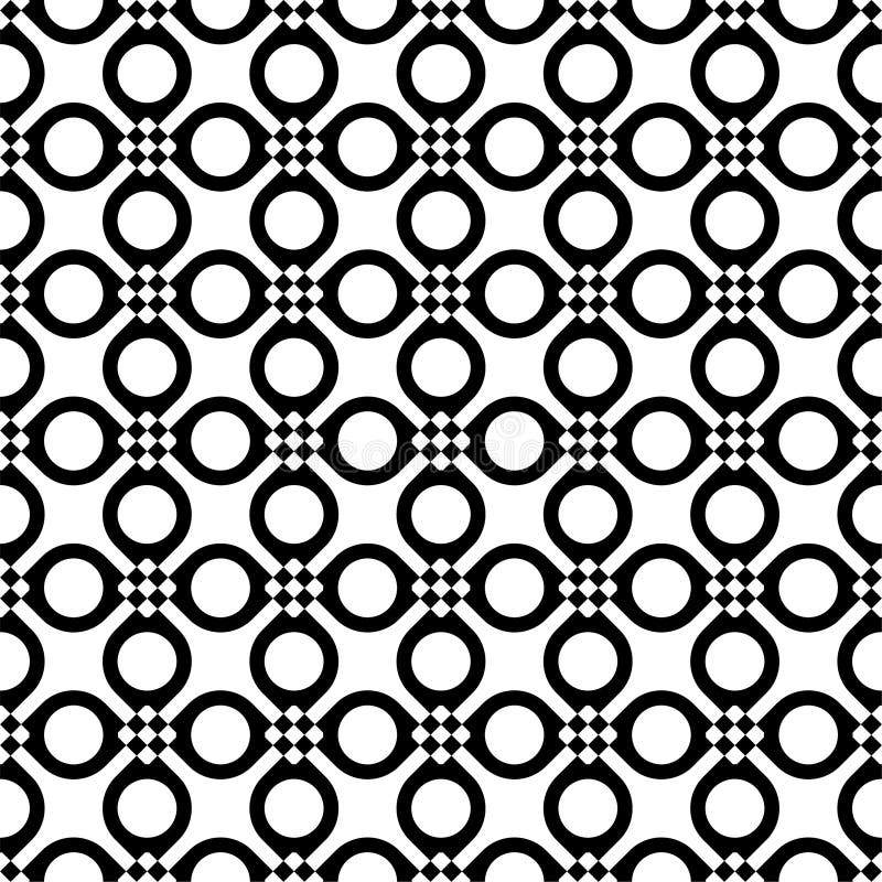 A Seamless Black and White Geometric Pattern. Comprised of Interlocking Circles. Stock Vector ...