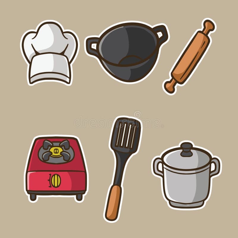 Cooking sticker set stock vector. Illustration of badge - 381033291