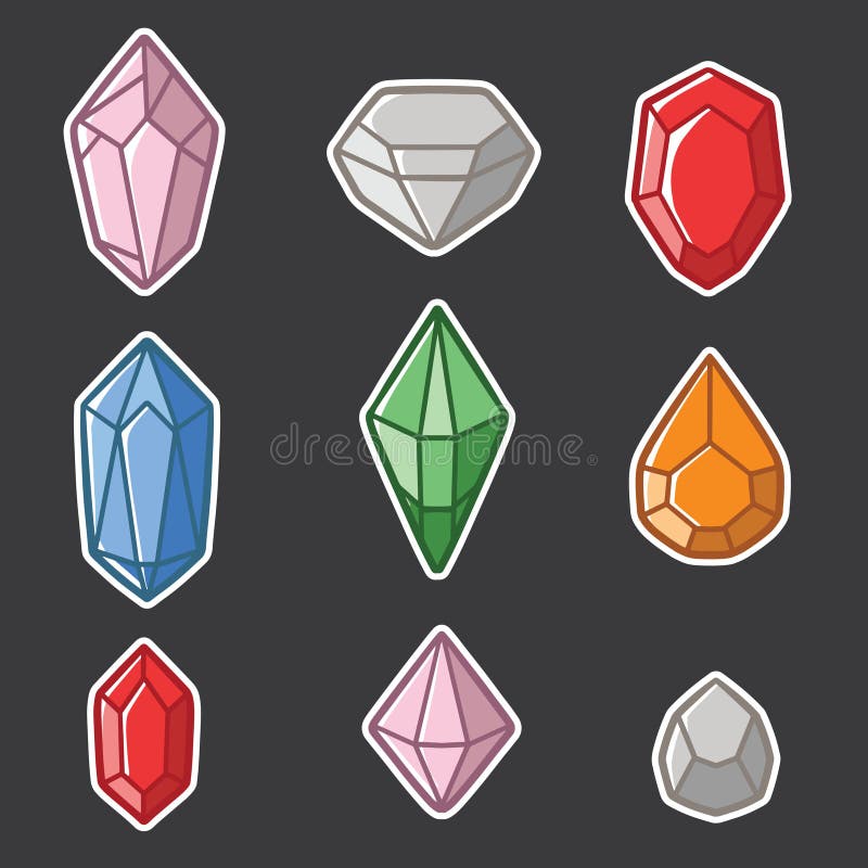 Crystal sticker set stock vector. Illustration of glass - 381035282
