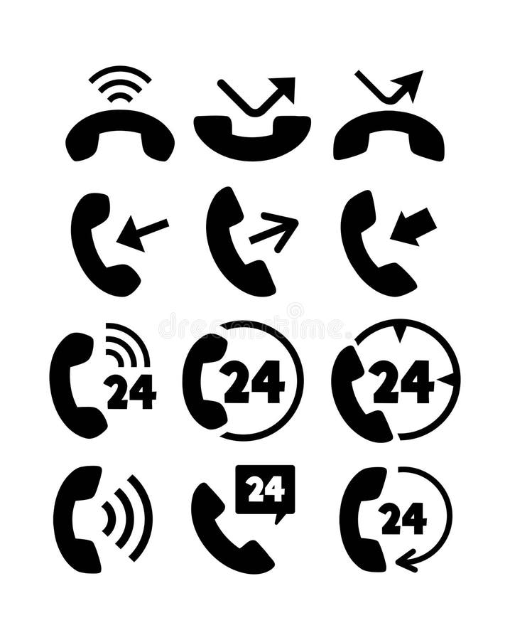 Handset Icon Set, Phone, Telephone. Vector Illustration Stock ...
