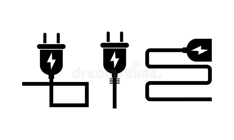 Electric Plug Vector. Plug Icon. Socket, Charging Cable, Power Stock ...