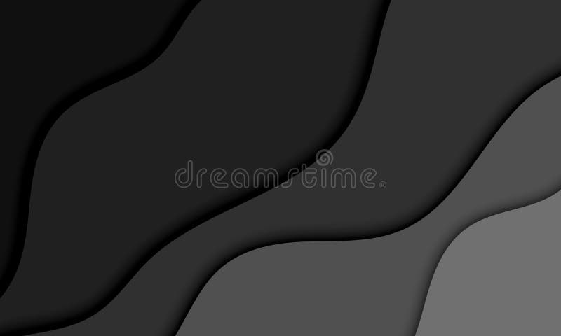 Wavy Lines Border in Paper Cut Style. Grey Smooth Color Vintage ...