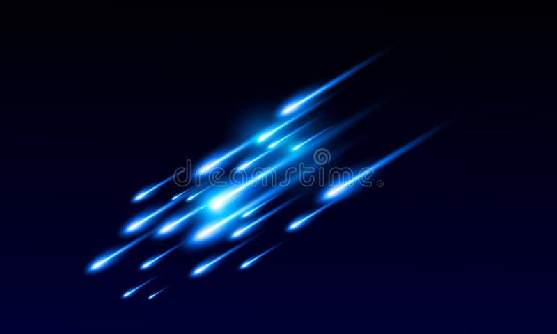 Shining Comet Rain Diagonal Border with Blue Path Falling Down ...
