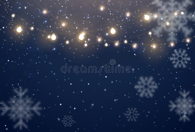 Snow Flakes Backdrop, Snowfall Wallpaper, Snowflakes on Dark Blue ...