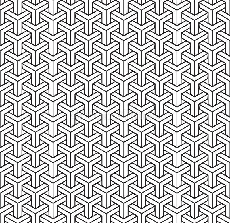 Geometric Black and White Pattern Featuring a Repeating Motif of Y ...