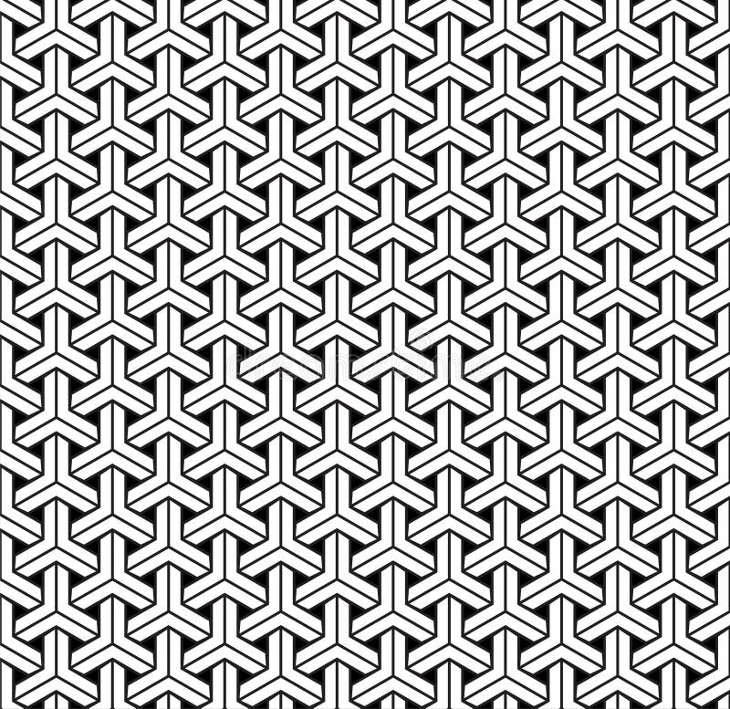 Geometric Black and White Pattern Featuring Interlocking Shapes ...