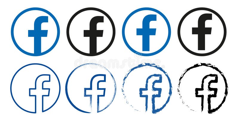 Eight Variations of a Stylized Lowercase "f" Logo Inside Circular ...