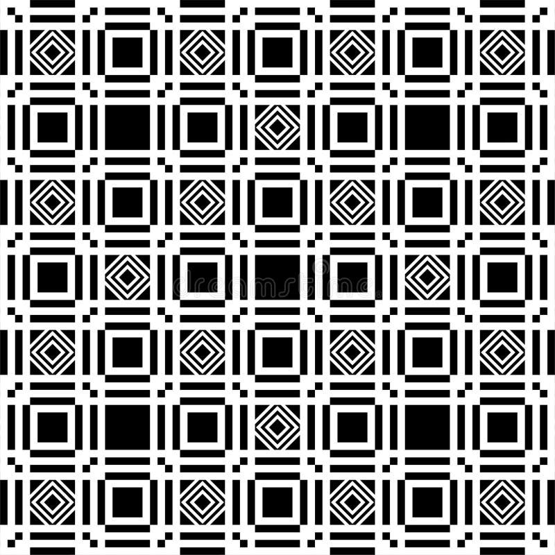 Black and White Geometric Pattern with Alternating Squares. Stock ...
