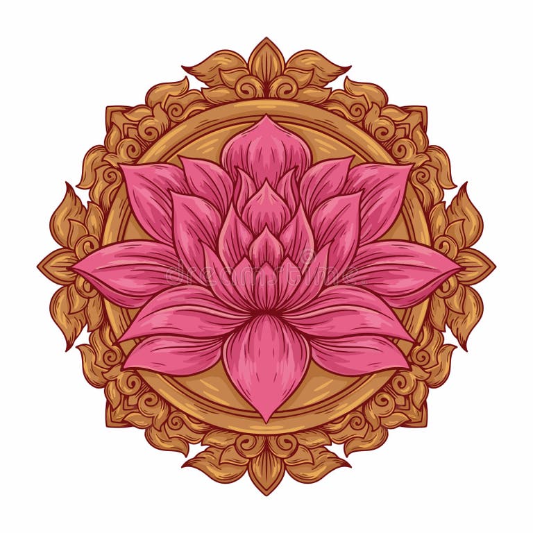 Numerous Pink Lotus Flowers Stock Illustrations – 1 Numerous Pink Lotus ...