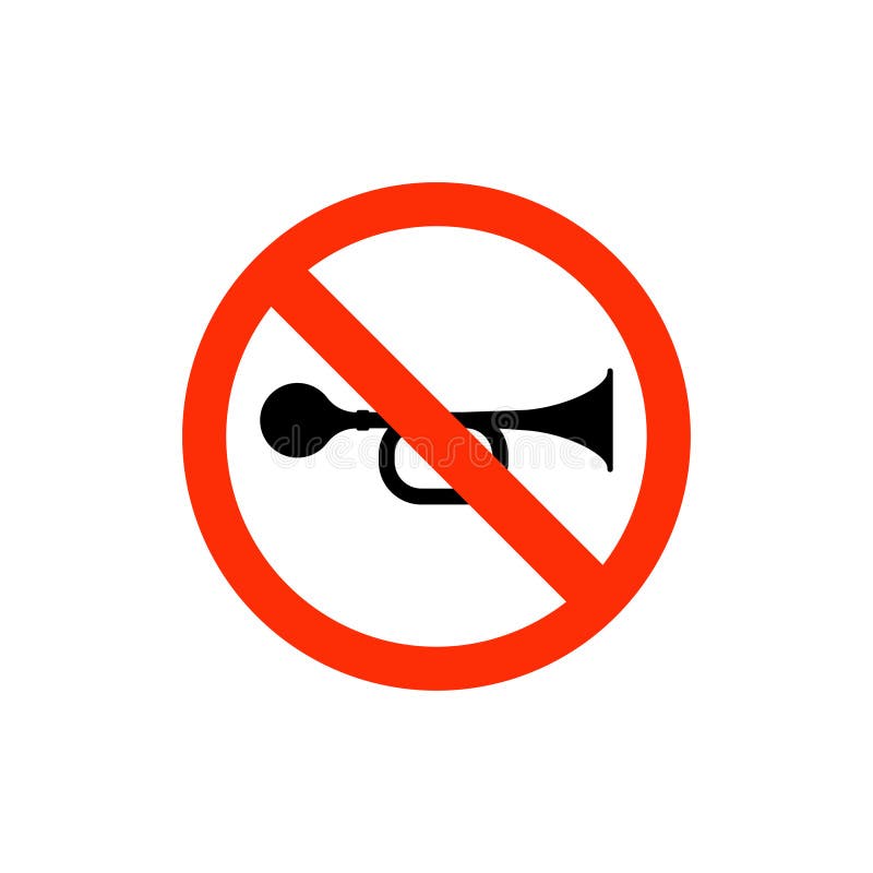 No Horn Road Sign. No Blowing of the Horn Traffic Sign Stock Vector ...