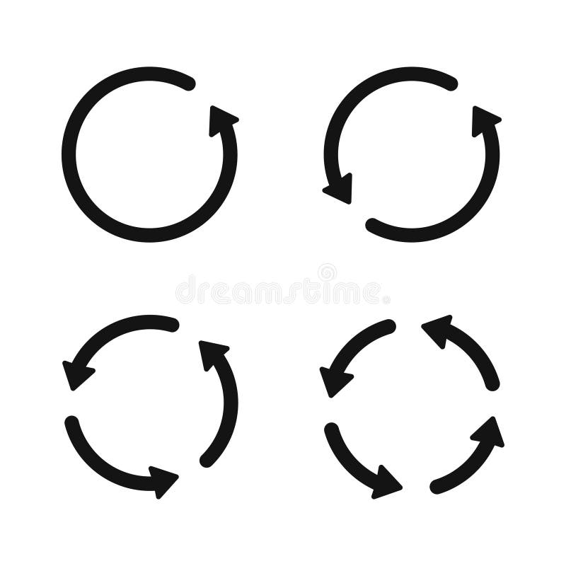 Set of Circle Arrows Vector. Arrow Rotation Symbol Stock Vector ...
