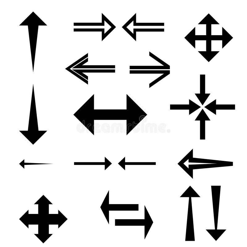 Arrow Icon Set. Cursor. Collection Different Arrow Signs. Stock Vector ...