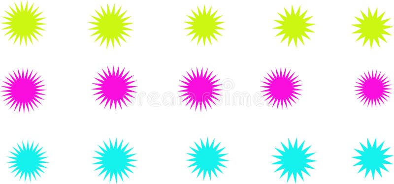 Bright Neon Gradient Starburst Vector Elements for Modern Abstract ...