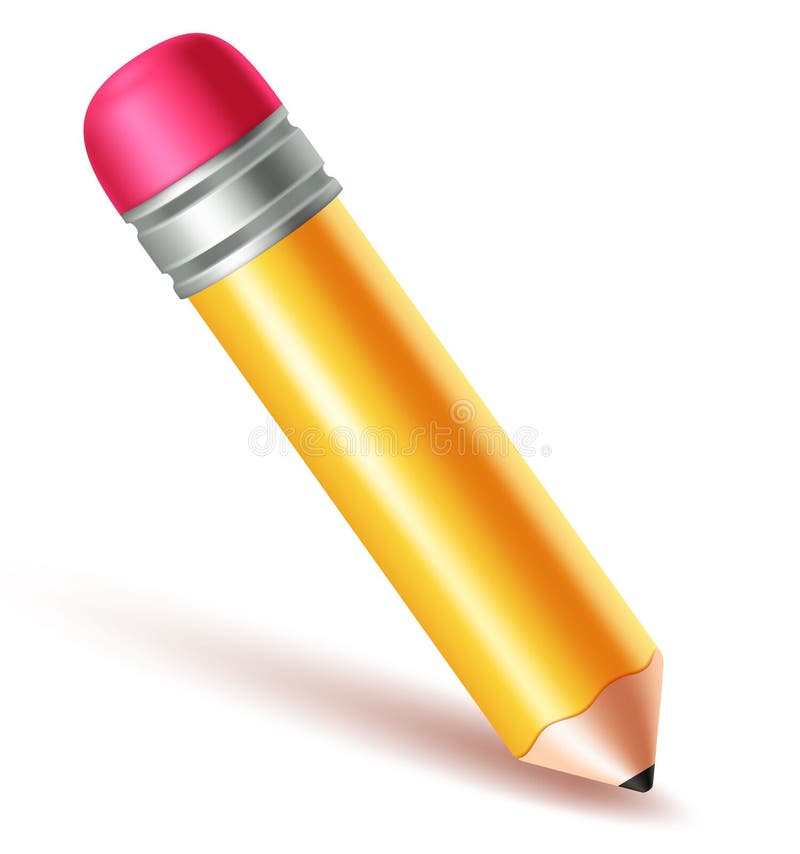 Realistic Cute Yellow Pencil ,Yellow Pencil Sharpened .Realistic Pencil ...